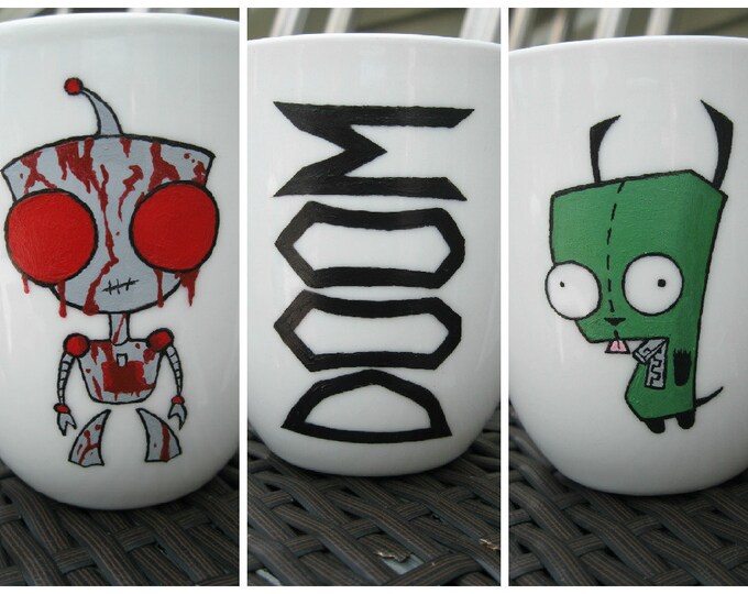 Handpainted Invader Zim Bloody Gir Doom Song 12oz. Mug Coffee Tea - Etsy