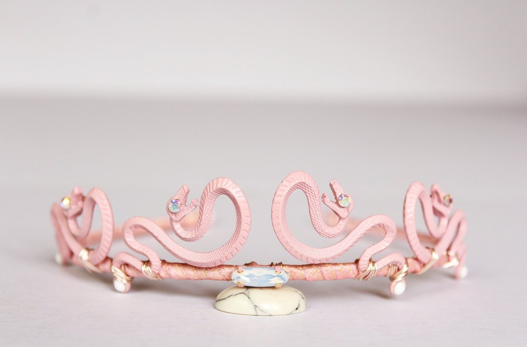 Cleopatra Pastel Pink Snake Crown Serpent Wedding Headpiece - Etsy