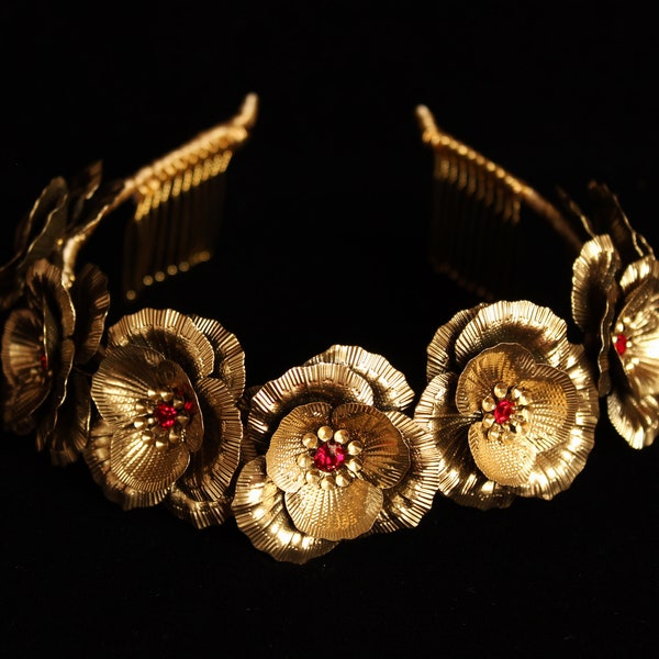 Gold Flower Crown - Etsy