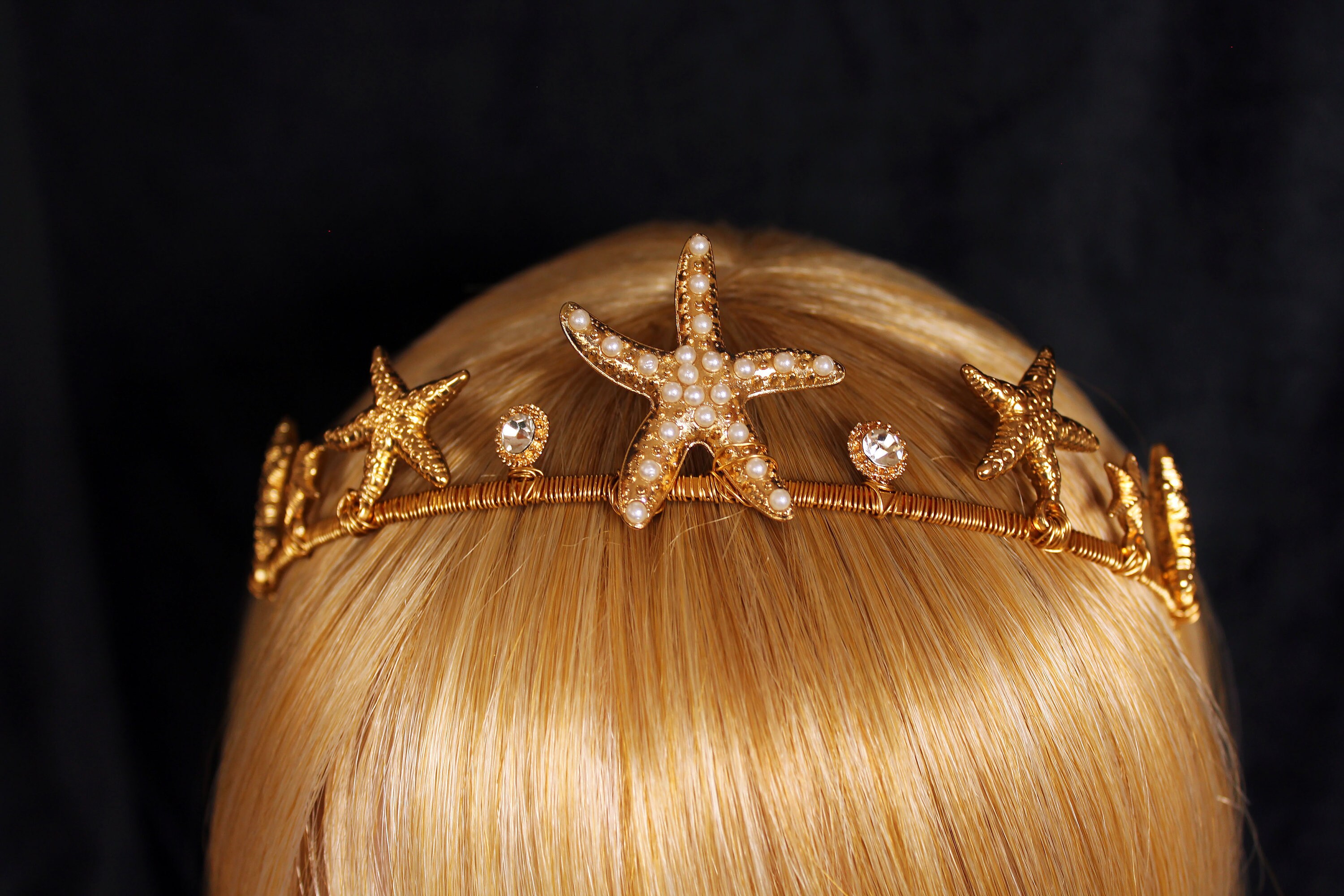 Gold Starfish Tiara Wedding Mermaid Crown Star Fish Bridal - Etsy