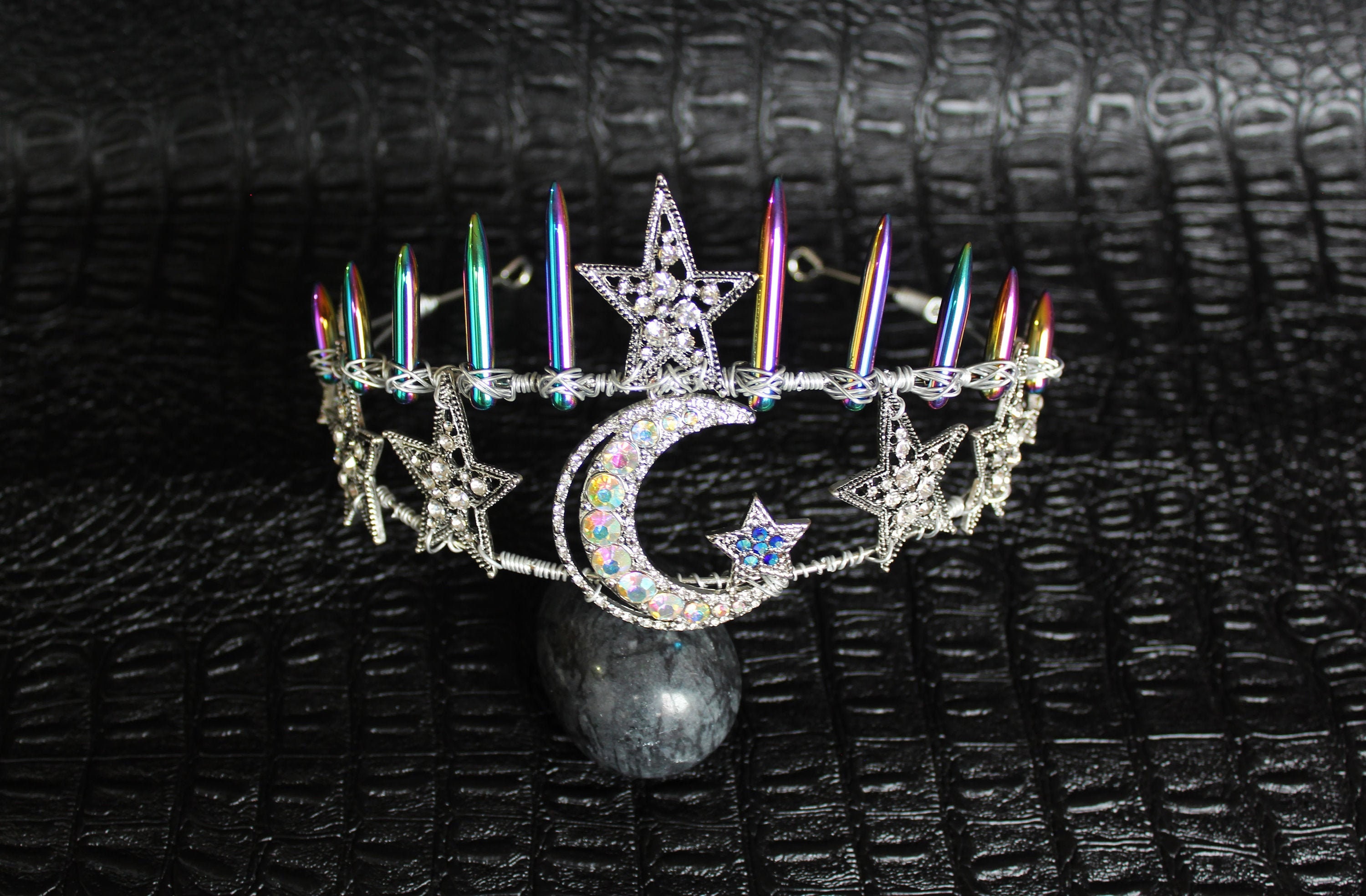 Star Crown Moon Crown Celestial Crown Crescent Moon Bridal | Etsy