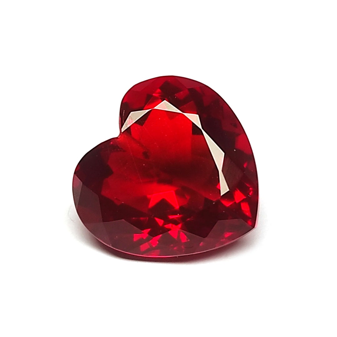 Beautiful Ruby Gemstone Heart Red Ruby Faceted Stone, Ruby Stone for ...