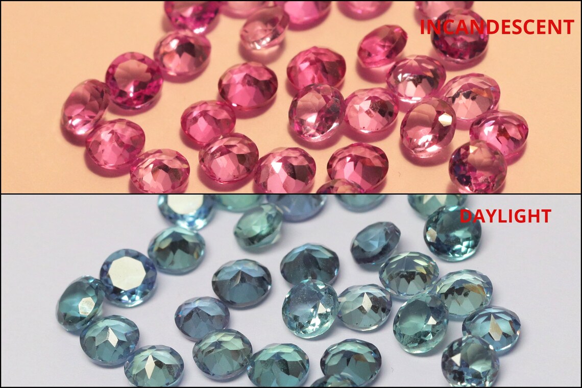 Color Change Alexandrite Gemstone Round Faceted Stone for - Etsy
