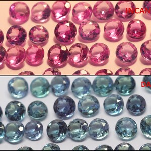 Lab Alexandrite Gemstone – Round Faceted Ring Stone (4mm-10mm) - Etsy