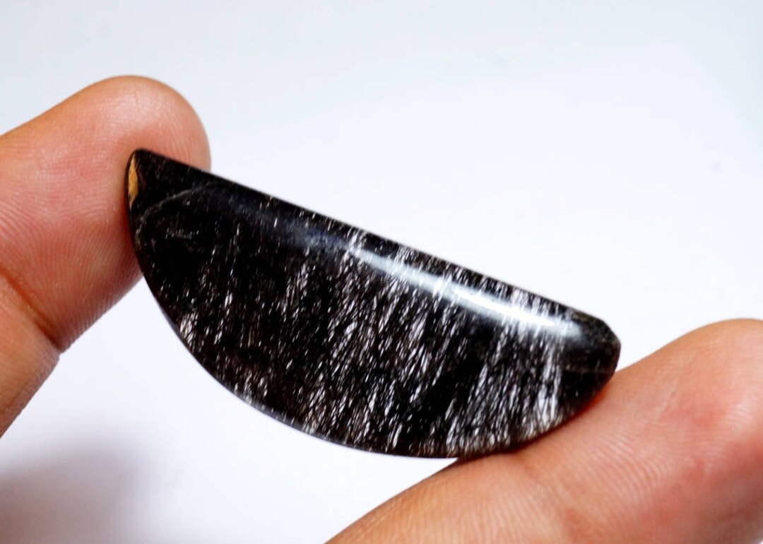 60% OFF - Amazing Half Moon Shape Gemstone Black Rutile Fancy Shape ...