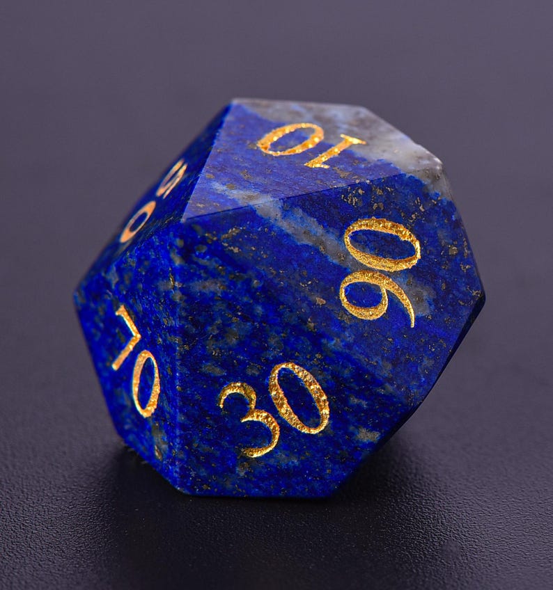 Lapis Lazuli Gemstone Dice Set: Dungeons and Dragons Polyhedral Dice - Etsy