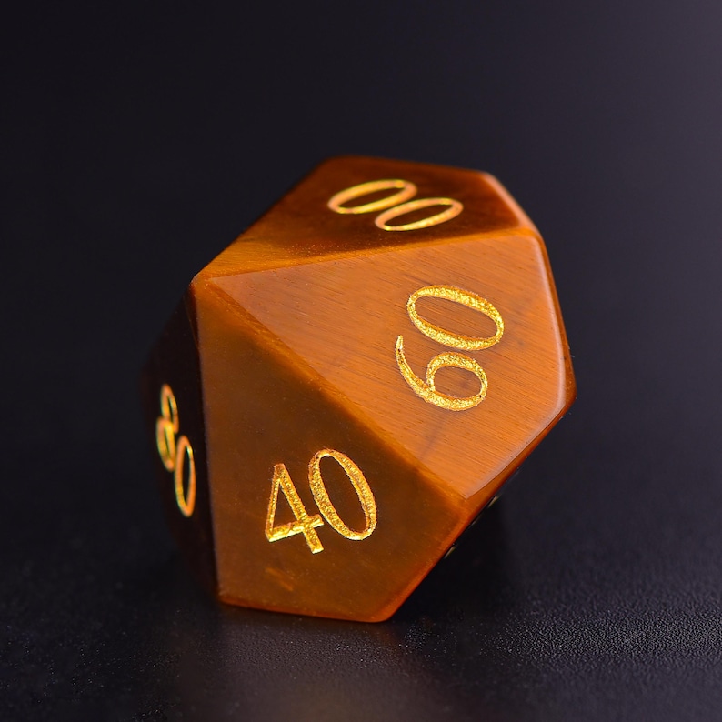 Tiger Eye Gemstone Dice Set: Polyhedral D&D Dice for RPG - Etsy