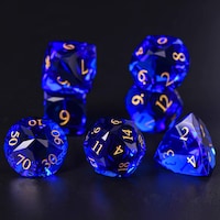 London Blue Topaz Hidden Gem Dice - 7 Piece RPG - Etsy Canada