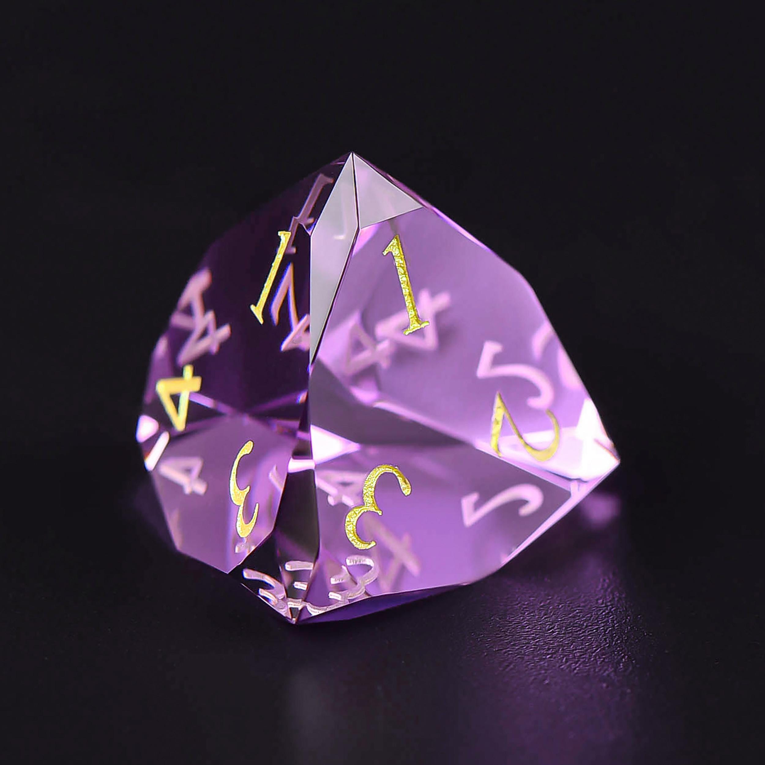 Amethyst DND Dice Set: Zircon Glass Gemstone Dice for Tabletop RPG - Etsy
