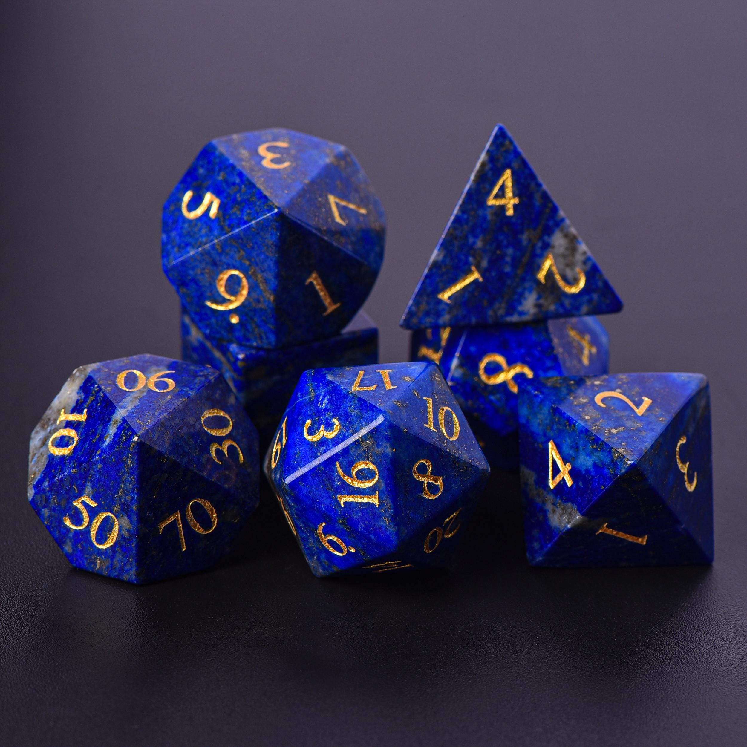 Lapis Lazuli Gemstone Dice Set: Dungeons and Dragons Polyhedral Dice - Etsy