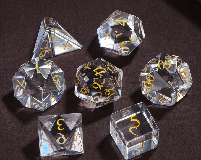 Frosted Prismatic Glass Dice Set - Etsy Canada