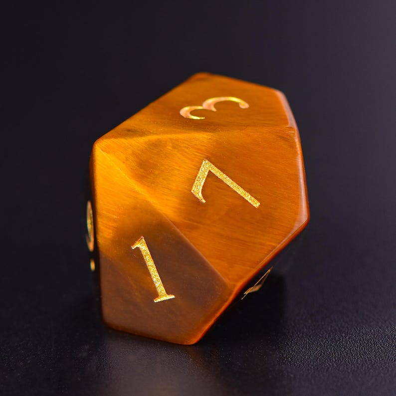 Tiger Eye Gemstone Dice Set: Polyhedral D&D Dice for RPG - Etsy