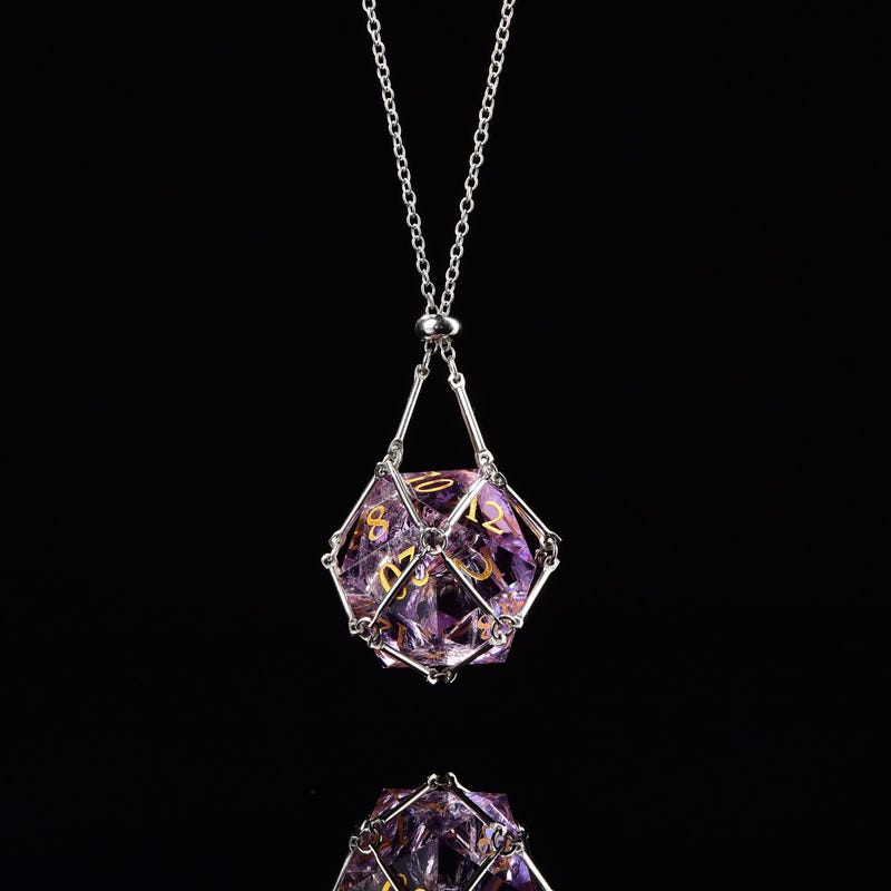Gemstone D20 Necklace - Etsy