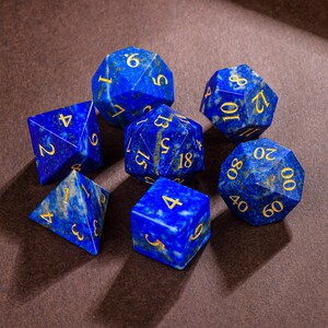 Lapis Lazuli Gemstone Dice Set Dungeons and Dragons Gemstone Dice Set ...