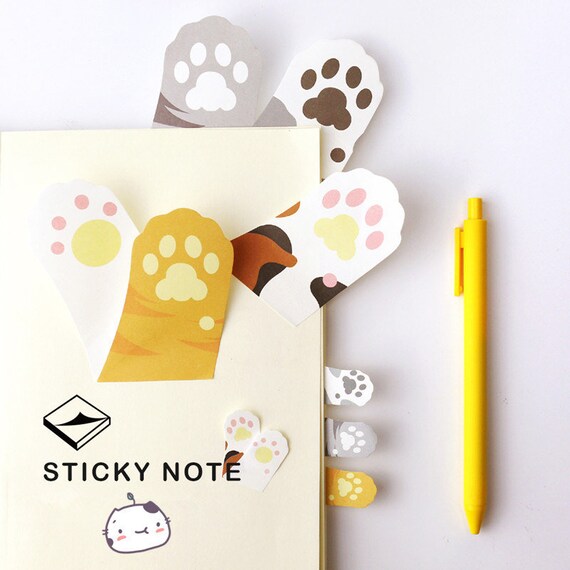 Cat-pad Sticky Notes Cute Sticky Notes Bookmark Animals | Etsy
