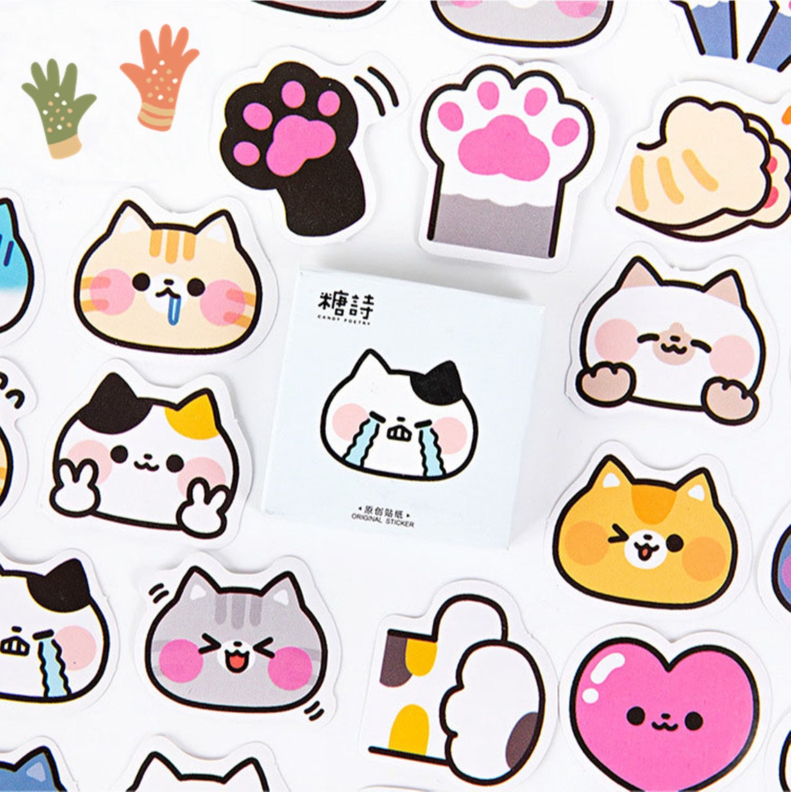 Katzen Sticker 45 Stück Sticker Kitty Sticker Tiere | Etsy