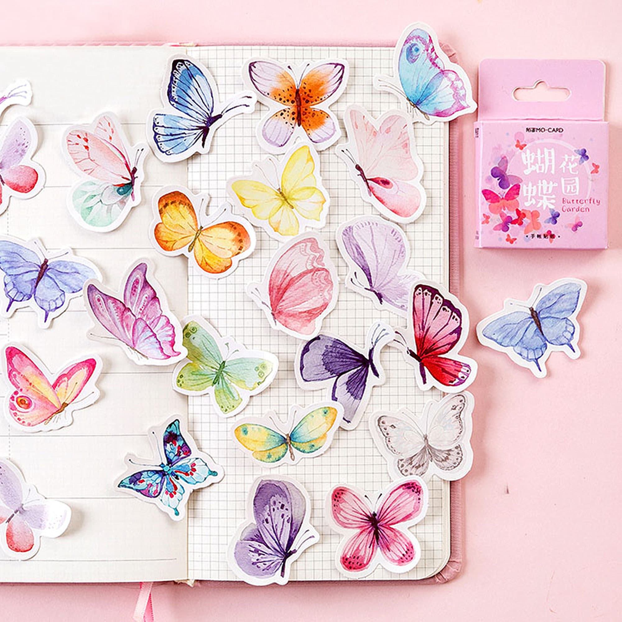 46pcs/pack Paper Sticker Sticker Pack Butterfly Sticker | Etsy