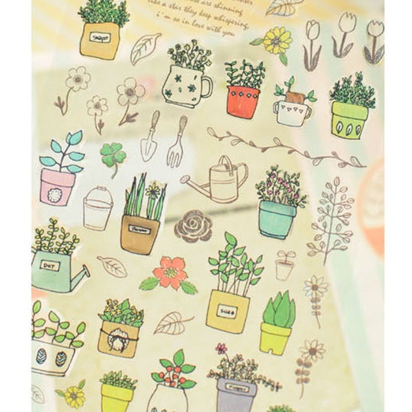 Cute Stickers Plants Sticker Flowers Sticker | Etsy