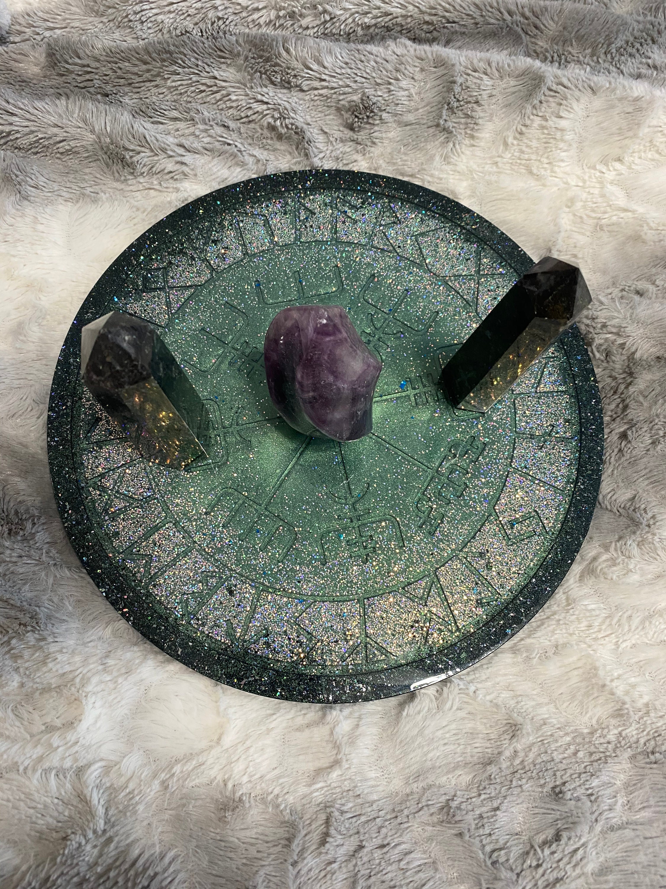 Viking Compass Rune Crystal Grid Tray - Etsy