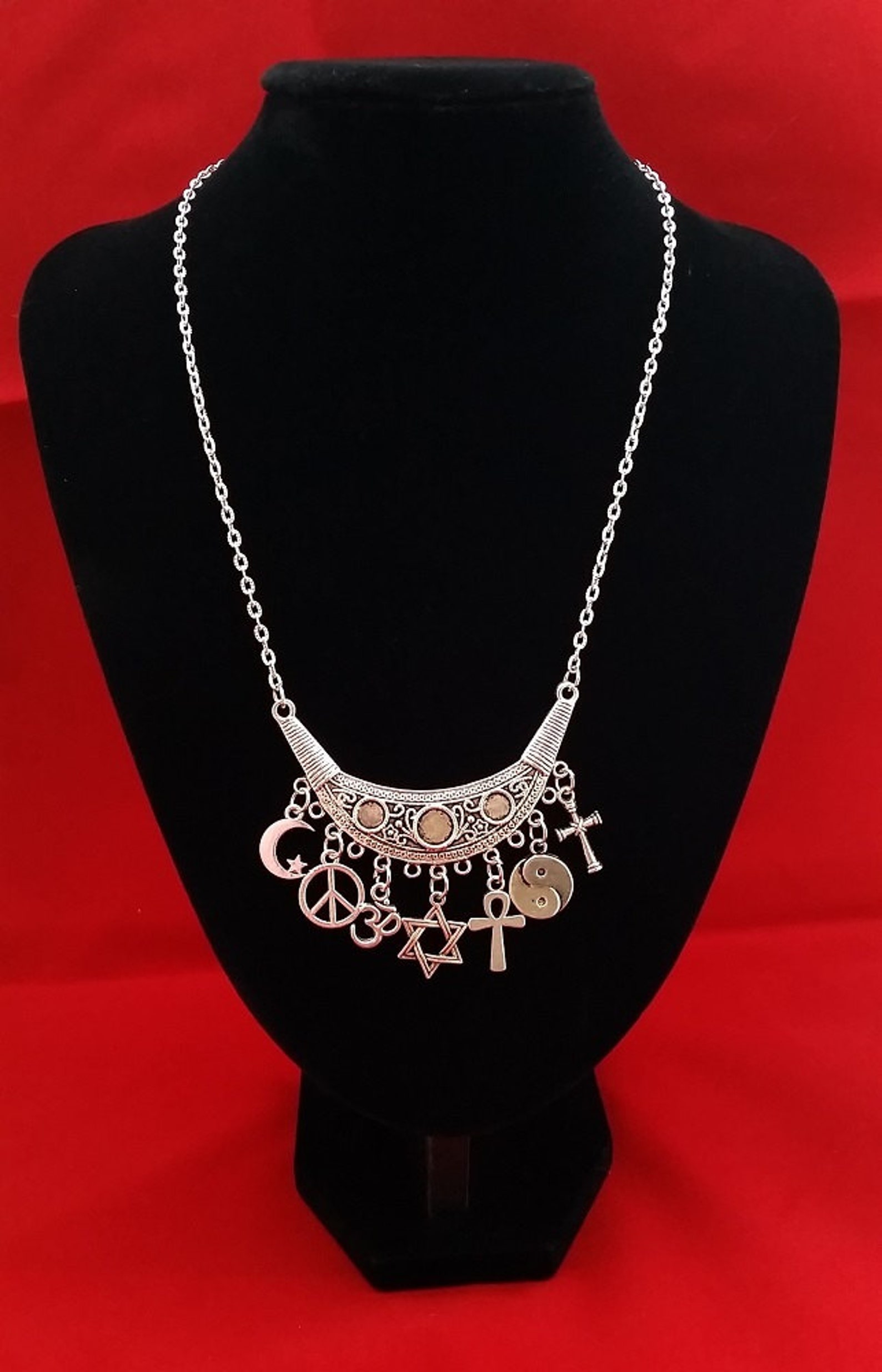 COEXIST CHARM PENDANT Necklace Fancy Silver Tone Connector - Etsy UK