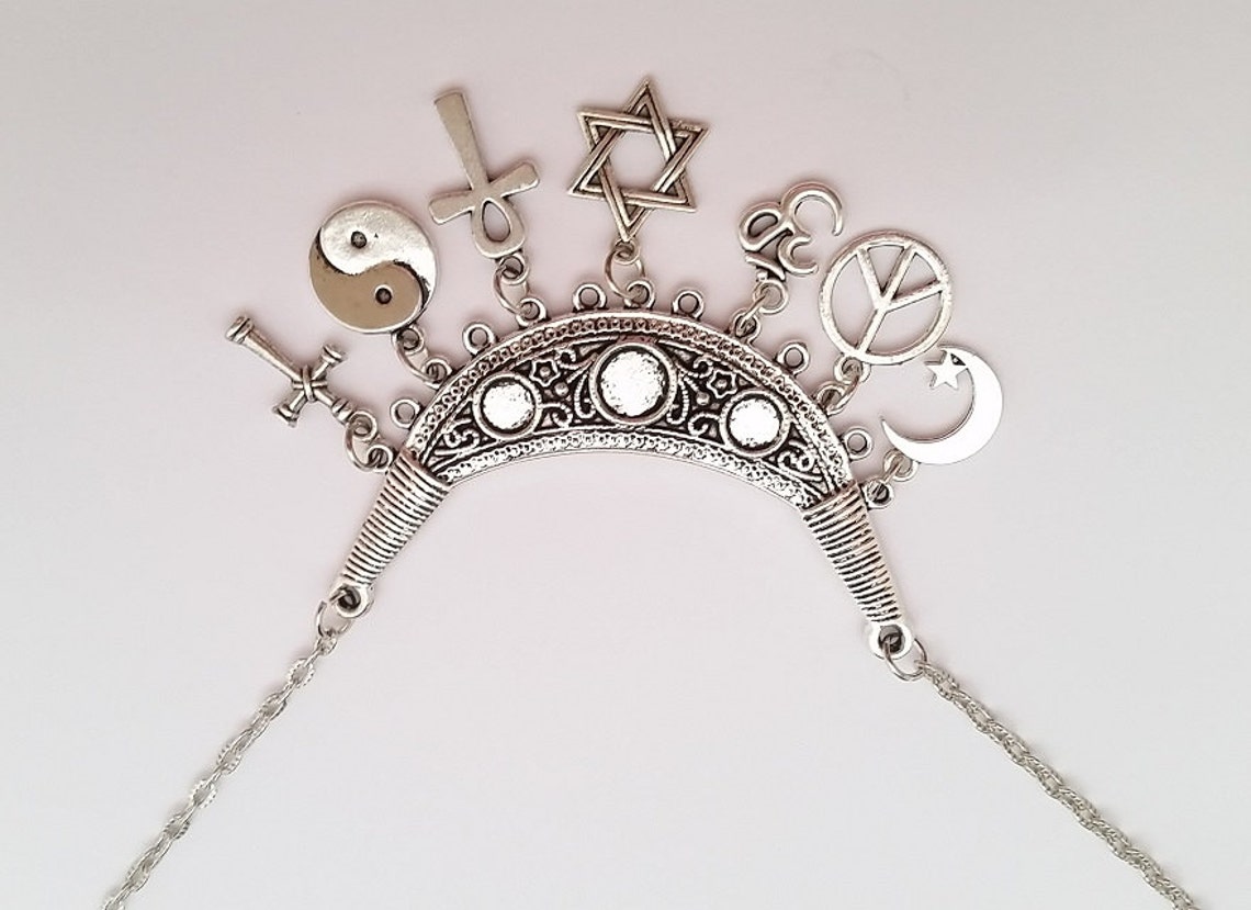 COEXIST CHARM PENDANT Necklace Fancy Silver Tone Connector - Etsy UK