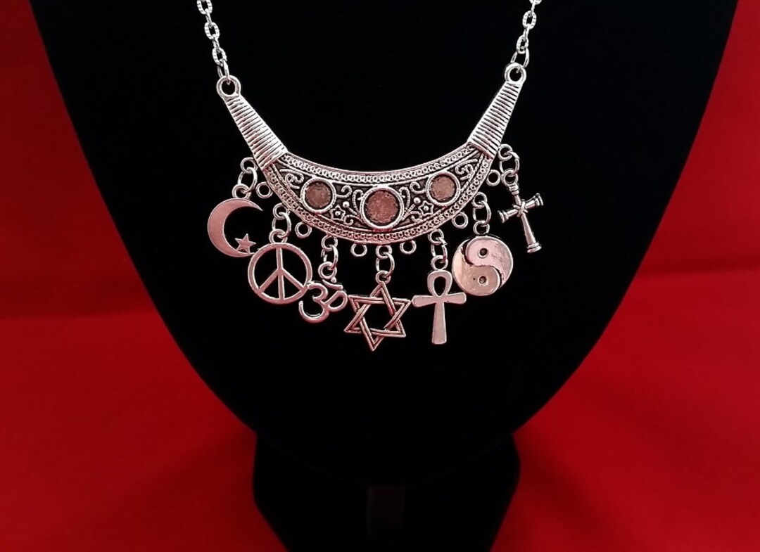 COEXIST CHARM PENDANT Necklace Fancy Silver Tone Connector - Etsy UK