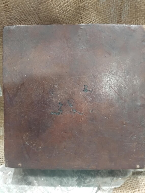 Handmade leather covered storage box,Italian, storage… - Gem