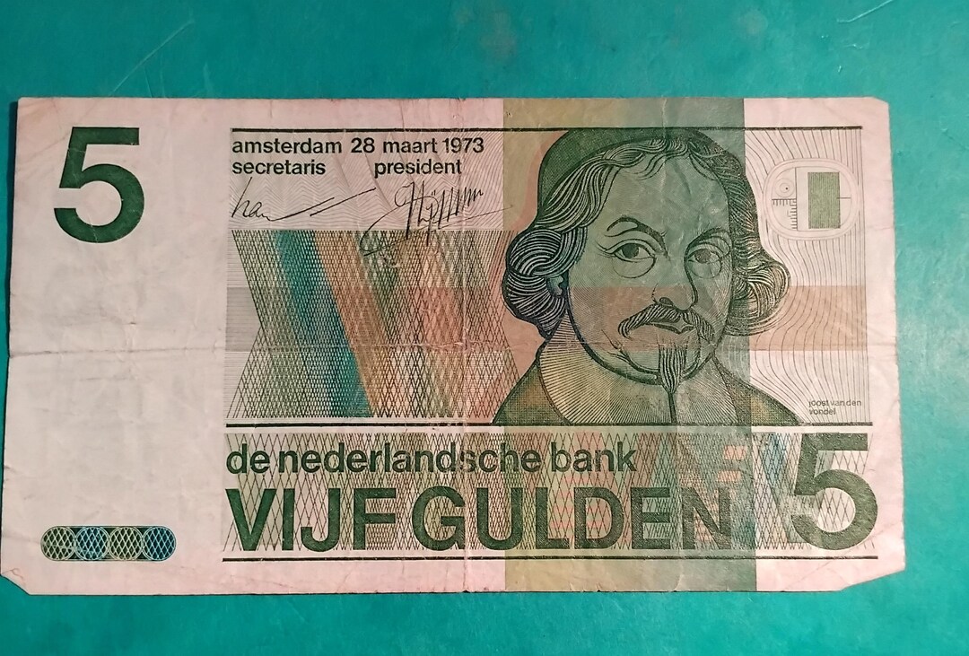 1973 Netherlands 5 Gulden Bank Note Original Currency - Etsy