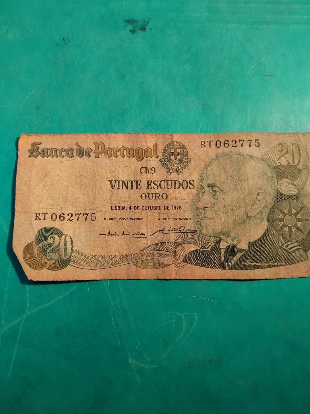 Vintage Portugal 20 Escudos Banknote. Collectable Money C1978 - Etsy