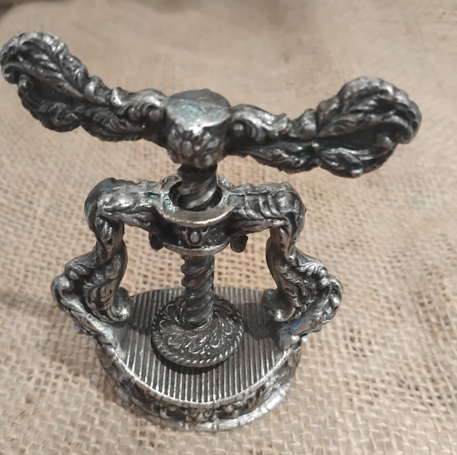 Antique Brass Nutcracker: Embossed Floral Fleur De Lys Decor - Etsy