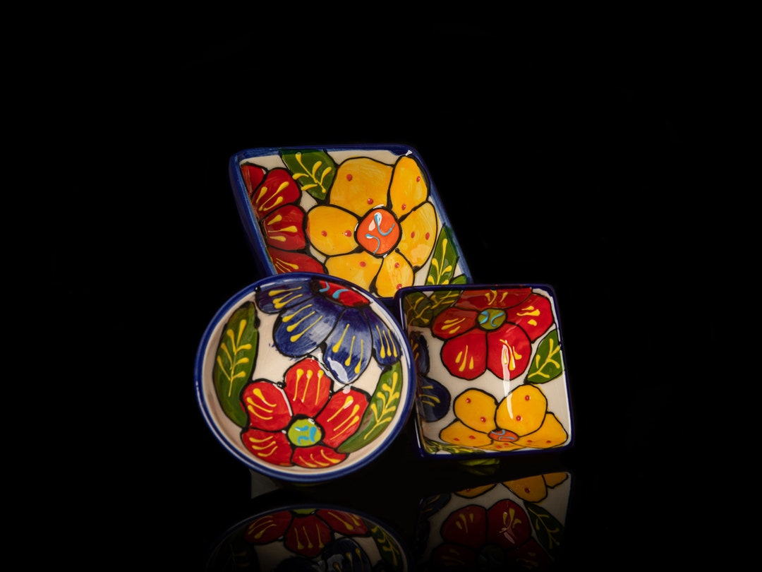 Set of 3 Del Rio Hand Painted Spanish Trinket/bon Bon Dishes - Etsy