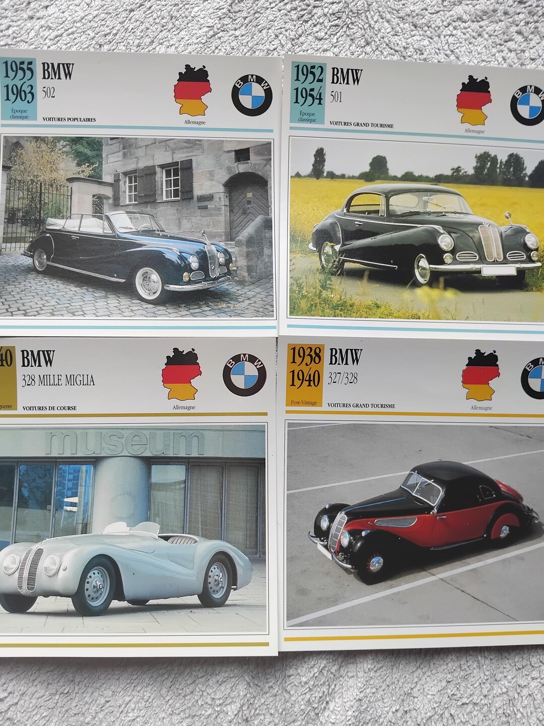 Vintage BMW Car Spec Card Set: French Automobile Collectibles - Etsy