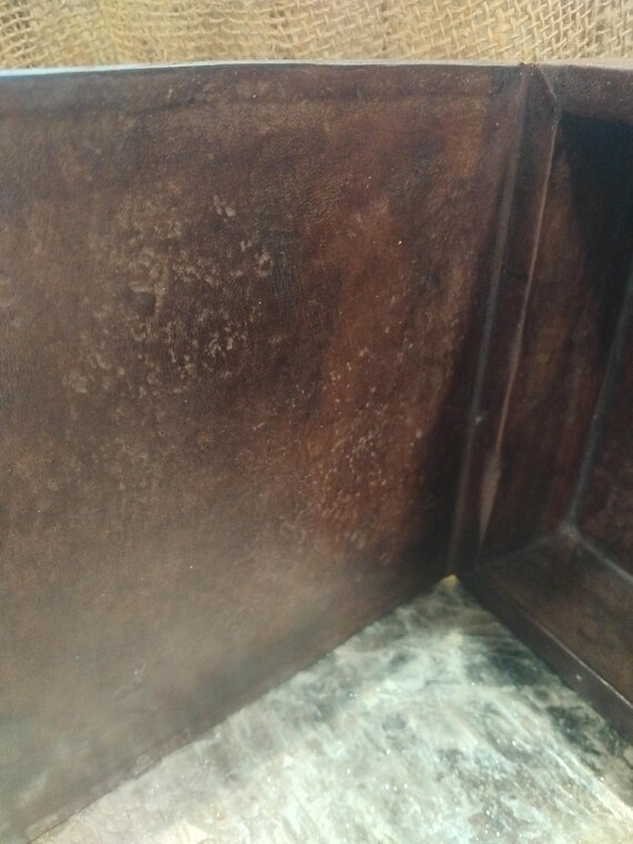 Handmade leather covered storage box,Italian, storage… - Gem