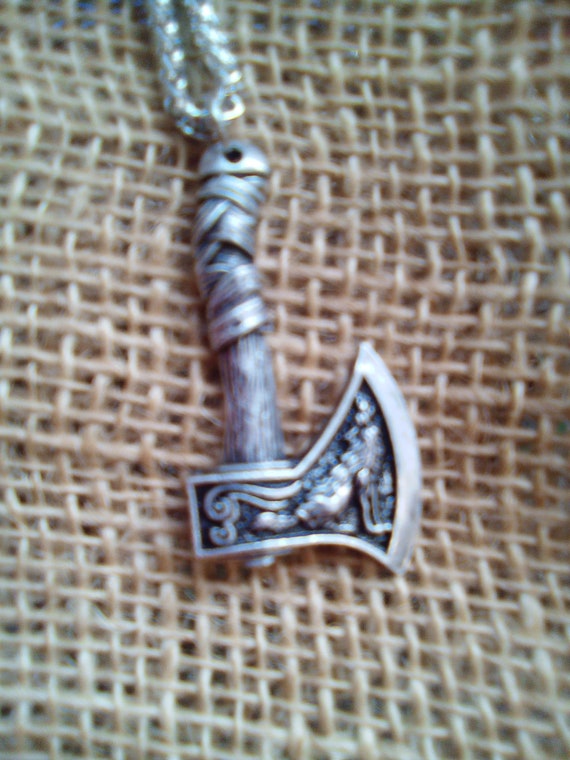 Viking Medieval Axe Hache Pendant in Zinc With Inoxidable | Etsy