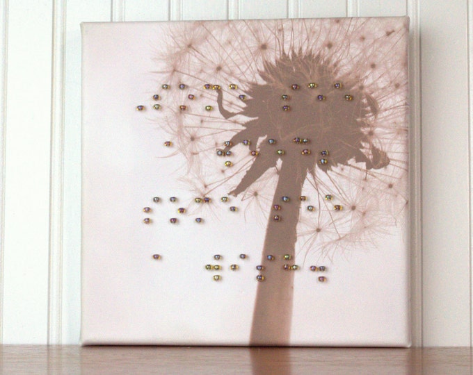 Braille Art, Dandelion Wall Art, Dandelion Canvas Print, Dandelion ...