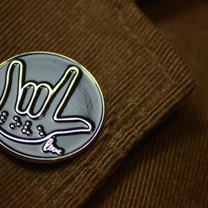 Braille Pin, Love Pin, Braille Gift, Sign Language Pin, I Love You Pin ...