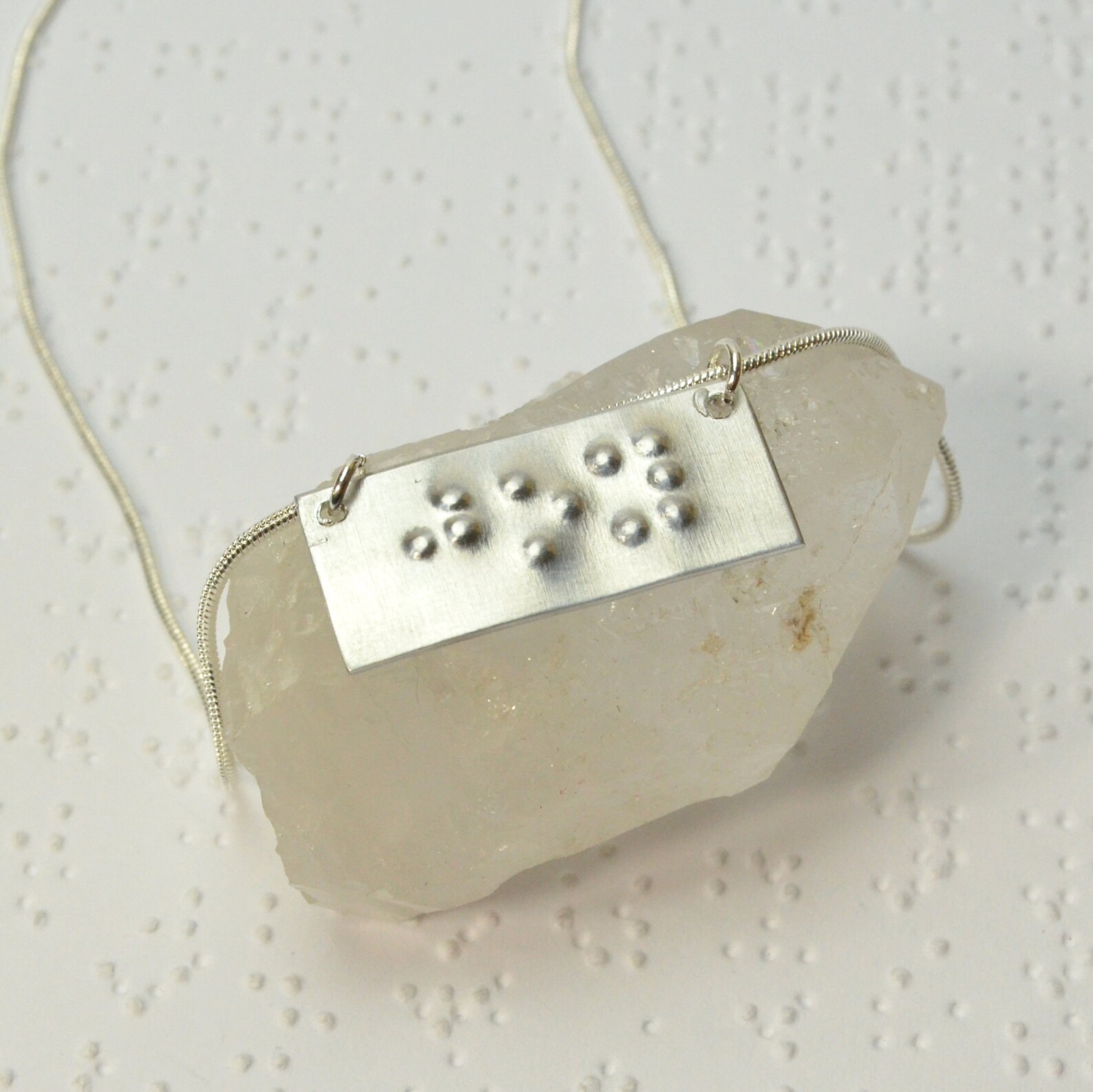 Custom Braille Necklace, Personalized Braille Jewelry, Embossed Braille ...