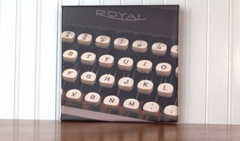 Braille Art, Royal Typewriter Wall Art, Typewriter Keys Canvas Art ...