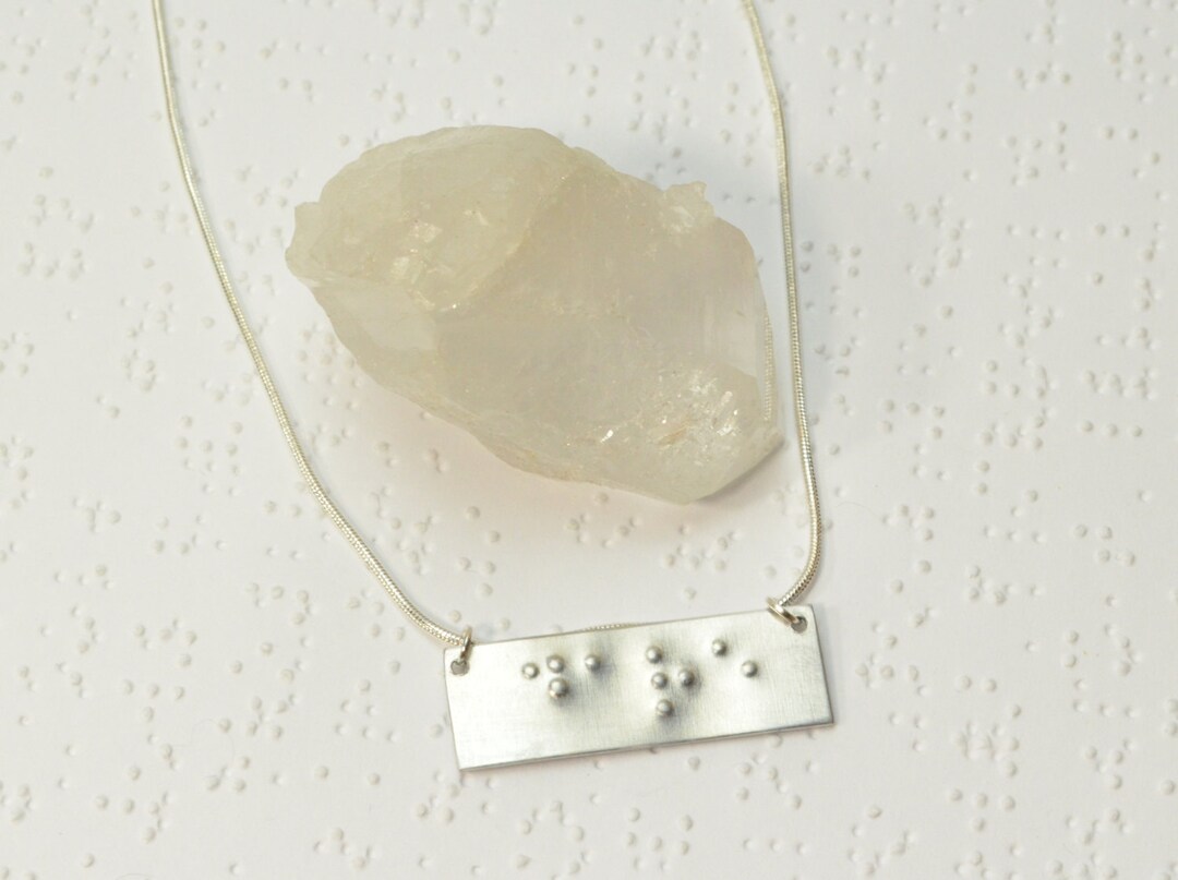 Custom Braille Necklace, Personalized Braille Jewelry, Embossed Braille ...