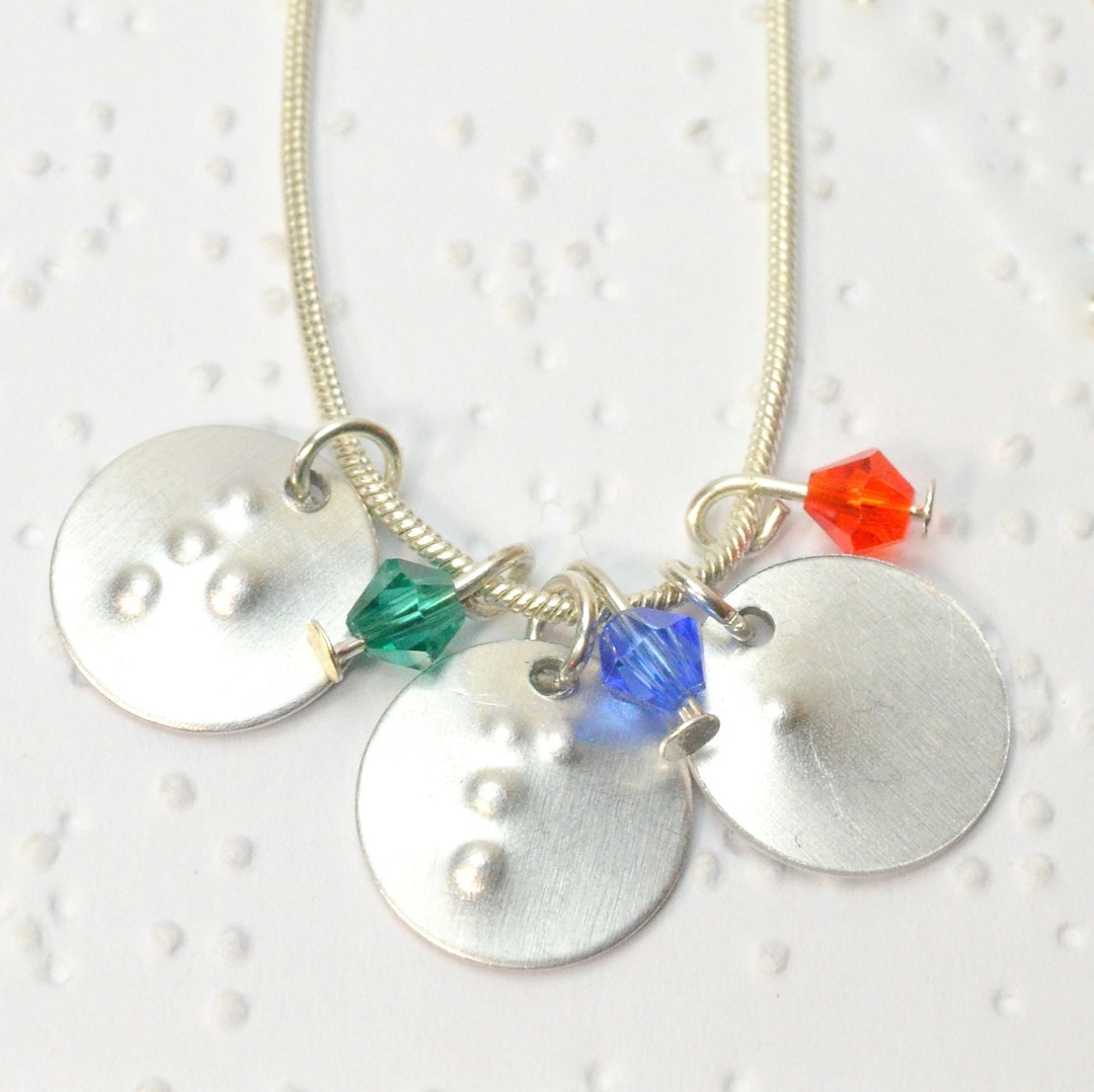 Custom Braille Initial Necklace, Personalized Braille Jewelry, Braille ...