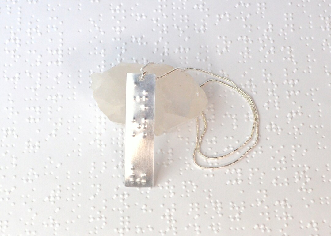 Braille Necklace, Braille Pendant, Personalized Braille Jewelry, Custom ...