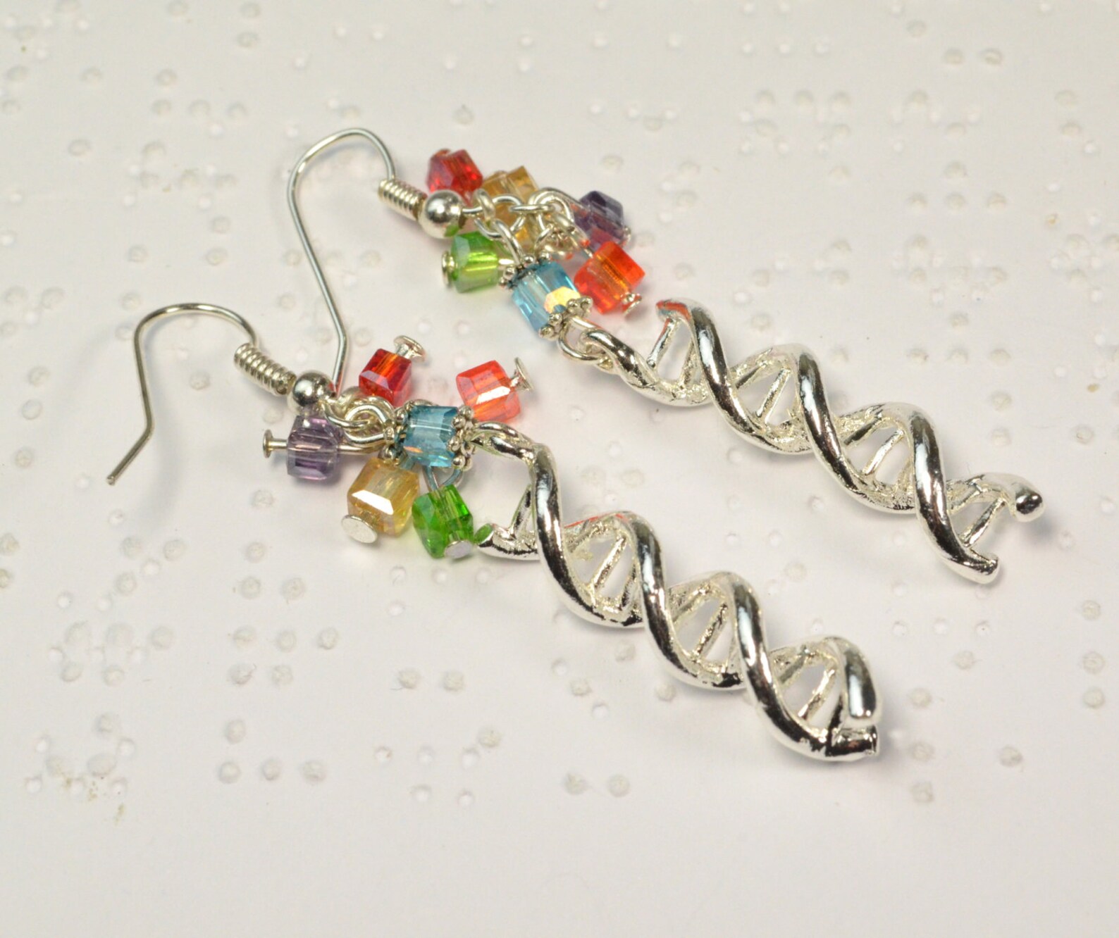 DNA Earrings Double Helix Earrings Genetics Earrings Geek - Etsy