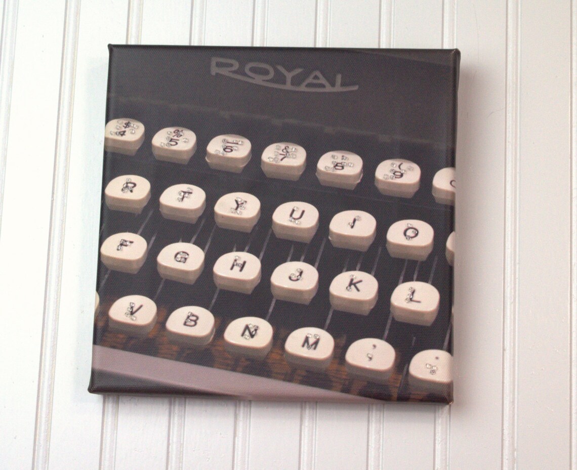 Braille Art, Royal Typewriter Wall Art, Typewriter Keys Canvas Art ...