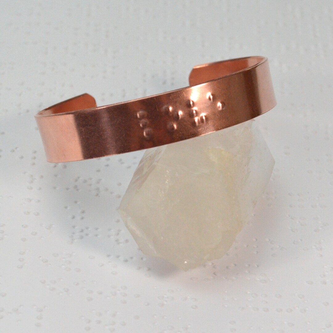 Love Braille Cuff Bracelet, Braille Bracelet, Copper Cuff, Copper ...