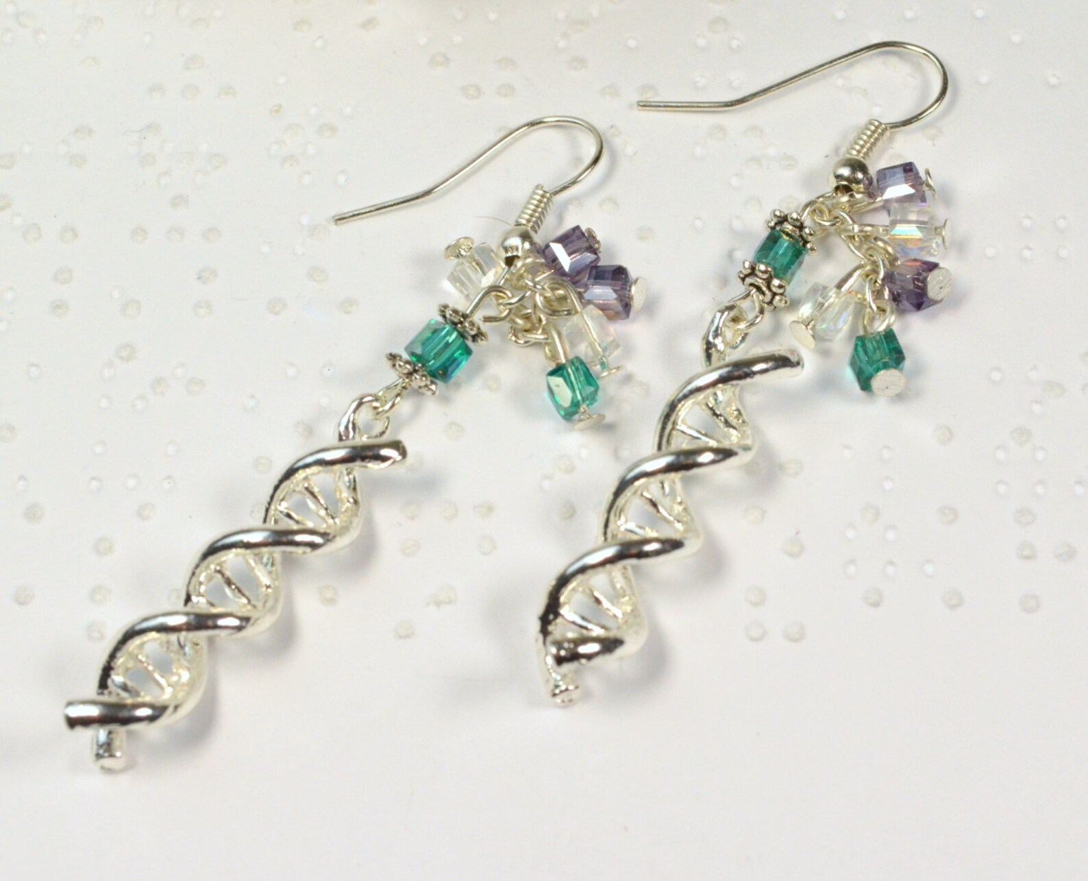 DNA Earrings Double Helix Earrings Genetics Earrings Geek - Etsy