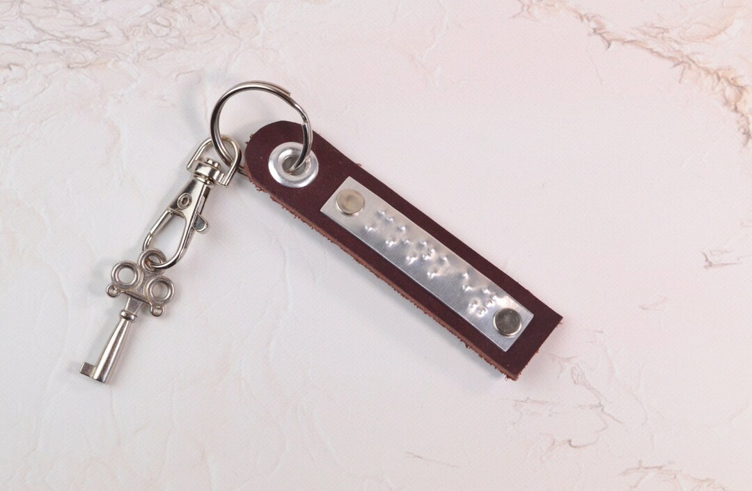 Braille Keychain, Personalized Braille Key Chain, Custom Braille Key ...