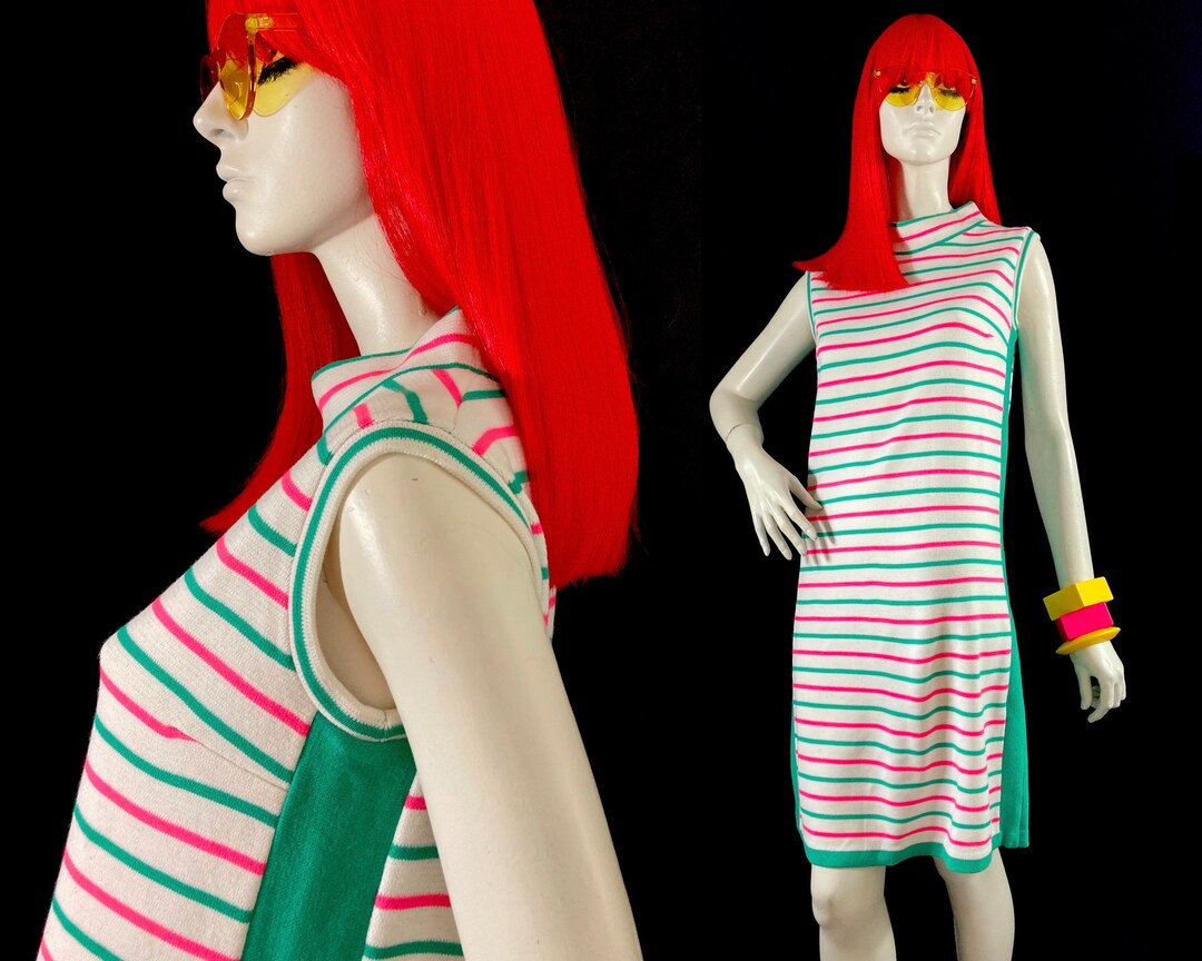 Susan Small 1960s Vintage Striped Mod Dolly Dress / Twiggy / Carnaby - Etsy
