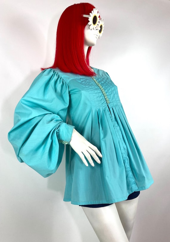 1970s vintage Alan Gilby billowing balloon sleeve tun… - Gem