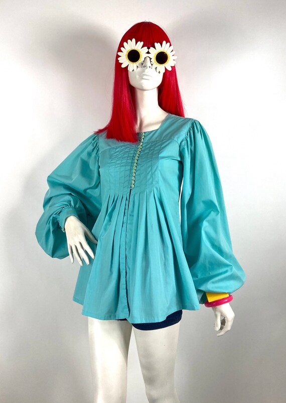 1970s vintage Alan Gilby billowing balloon sleeve tun… - Gem