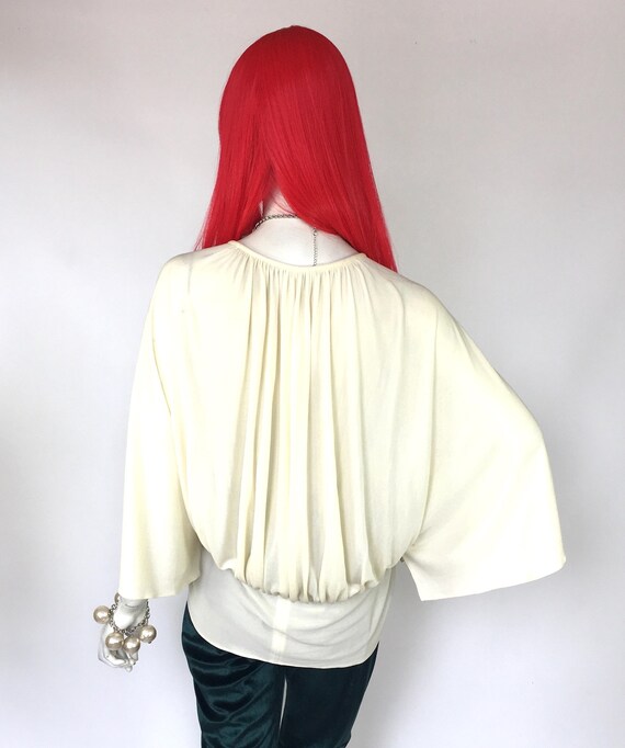 Bill Gibb vintage 1970s deco batwing jacket / blouse … - Gem